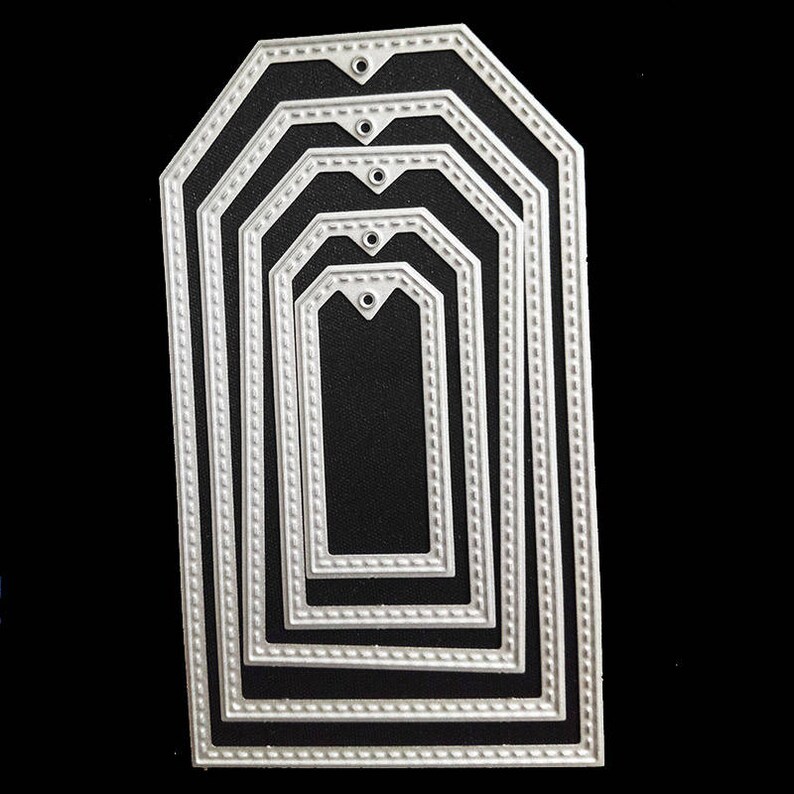 5pcs Stitched Tags Metal Cutting Dies Stencils for DIY | Etsy