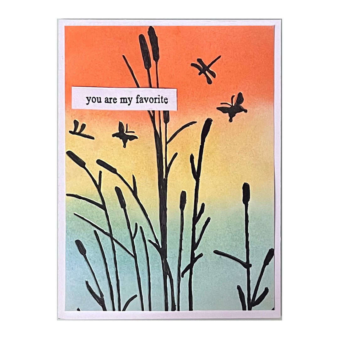 Grass With Butterfly Background Embossing Folder/cattail Grass Embossed ...