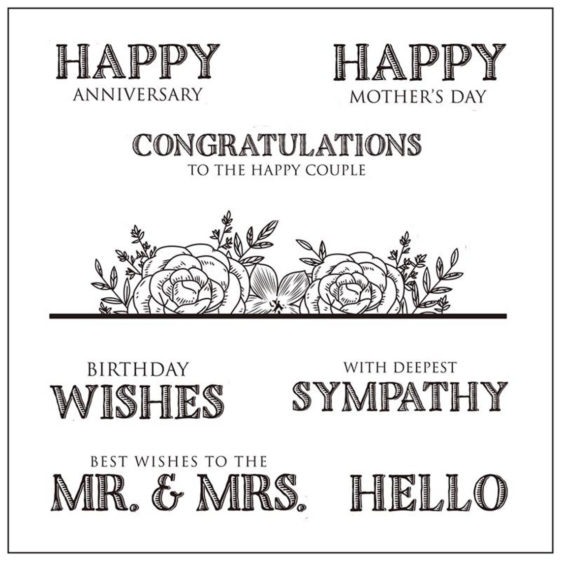 Congratulations Clear Stamp, DIY Scrapbooking (14x14cm) - Etsy