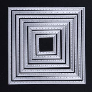 Square Stitched Frame Cutting Die Set, Carbon Steel, Scrapbooking (7pcs ...
