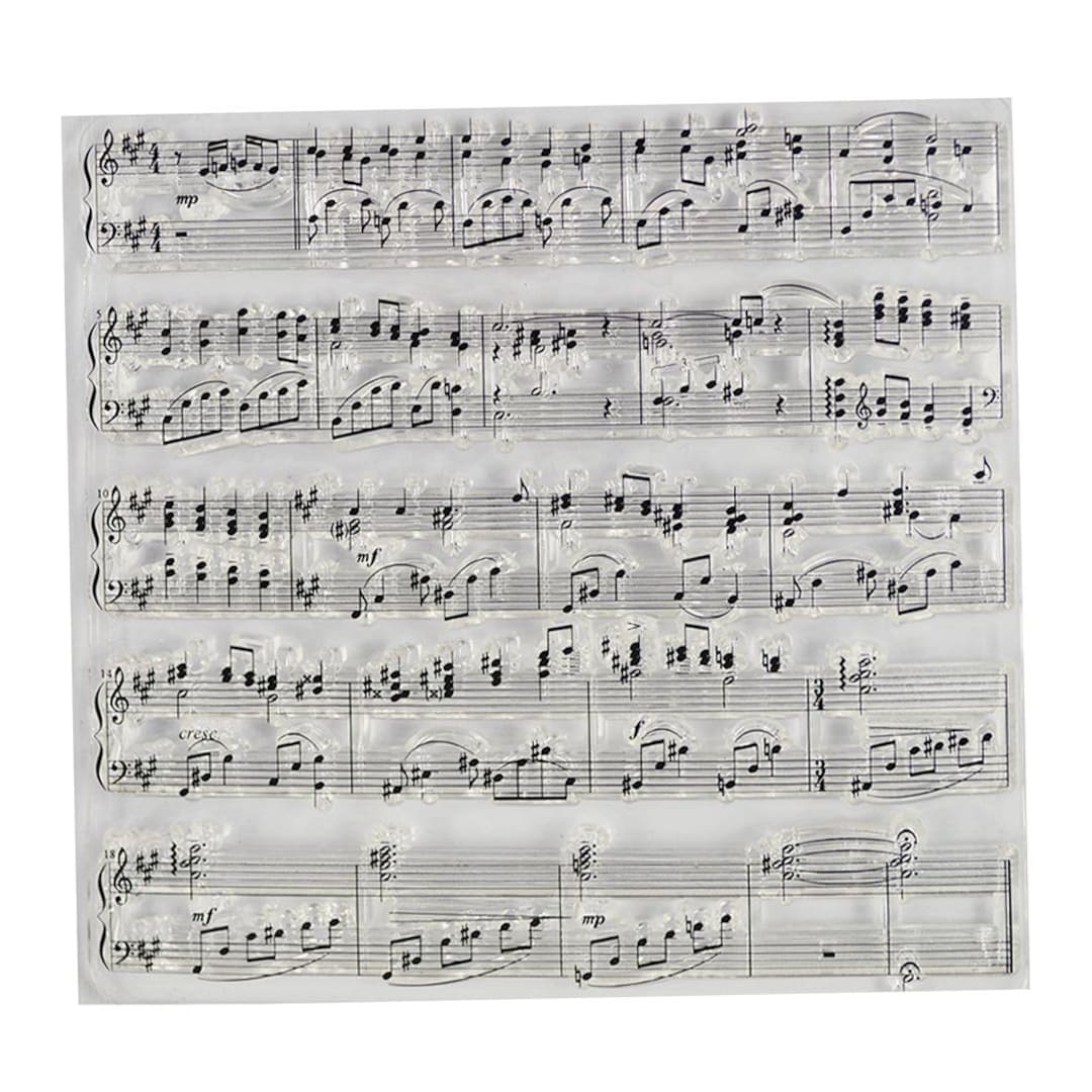 Music Notes Staff Background Clear Stamps Rubber Seals for DIY ...