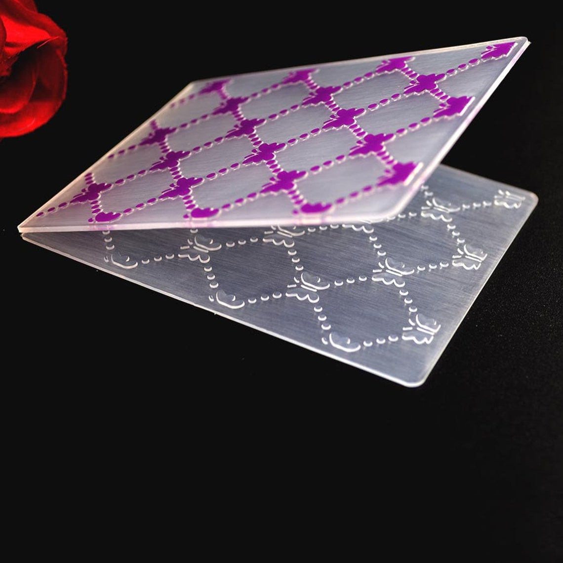Diamond Grid Background Embossing Folder for Card Making - Etsy Denmark