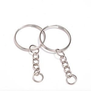 100PCS Split Key Ring With Chain and Jump Rings,split Key Ring With ...