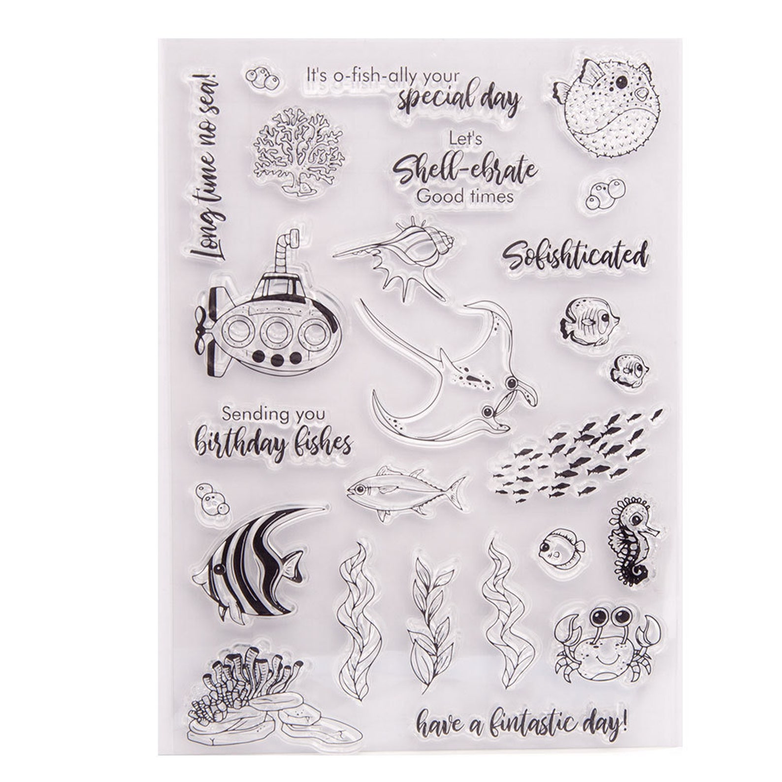 Sea Fishes Clear Stamps Rubber Seals for DIY Scrapbooking Card Making ...