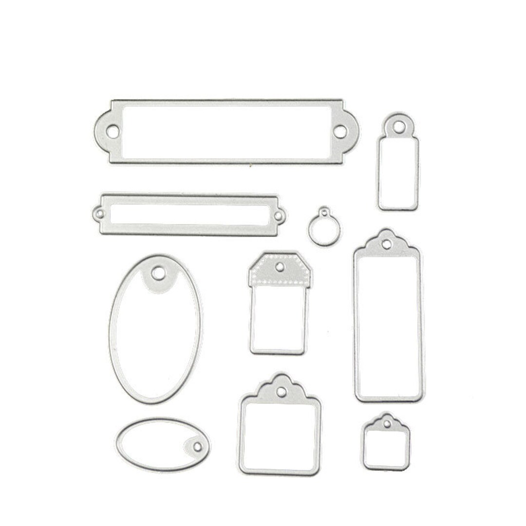 10 Different Tags Metal Die Stencil Cutting Die Carbon Steel DIY ...