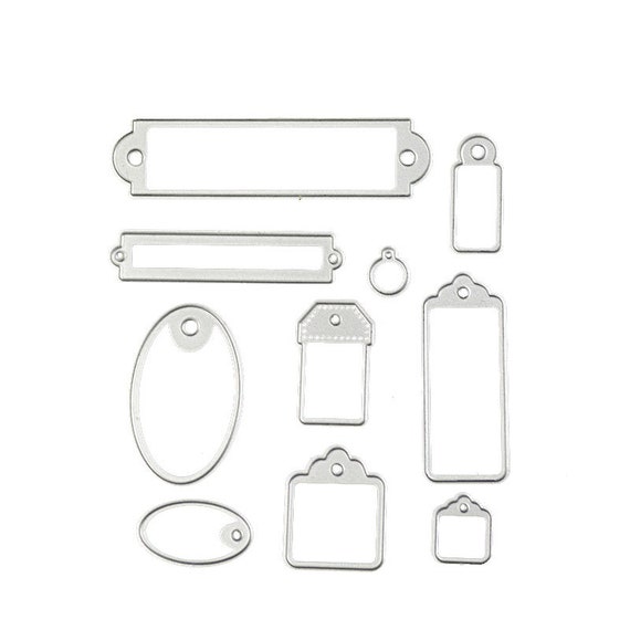 10 different tags metal die stencil cutting die carbon steel | Etsy