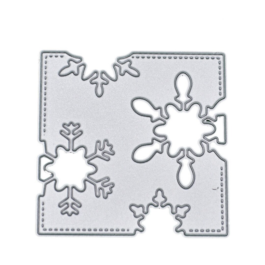 Square Snowflakes Background Metal Cutting Dies Stencils Embossing Card ...