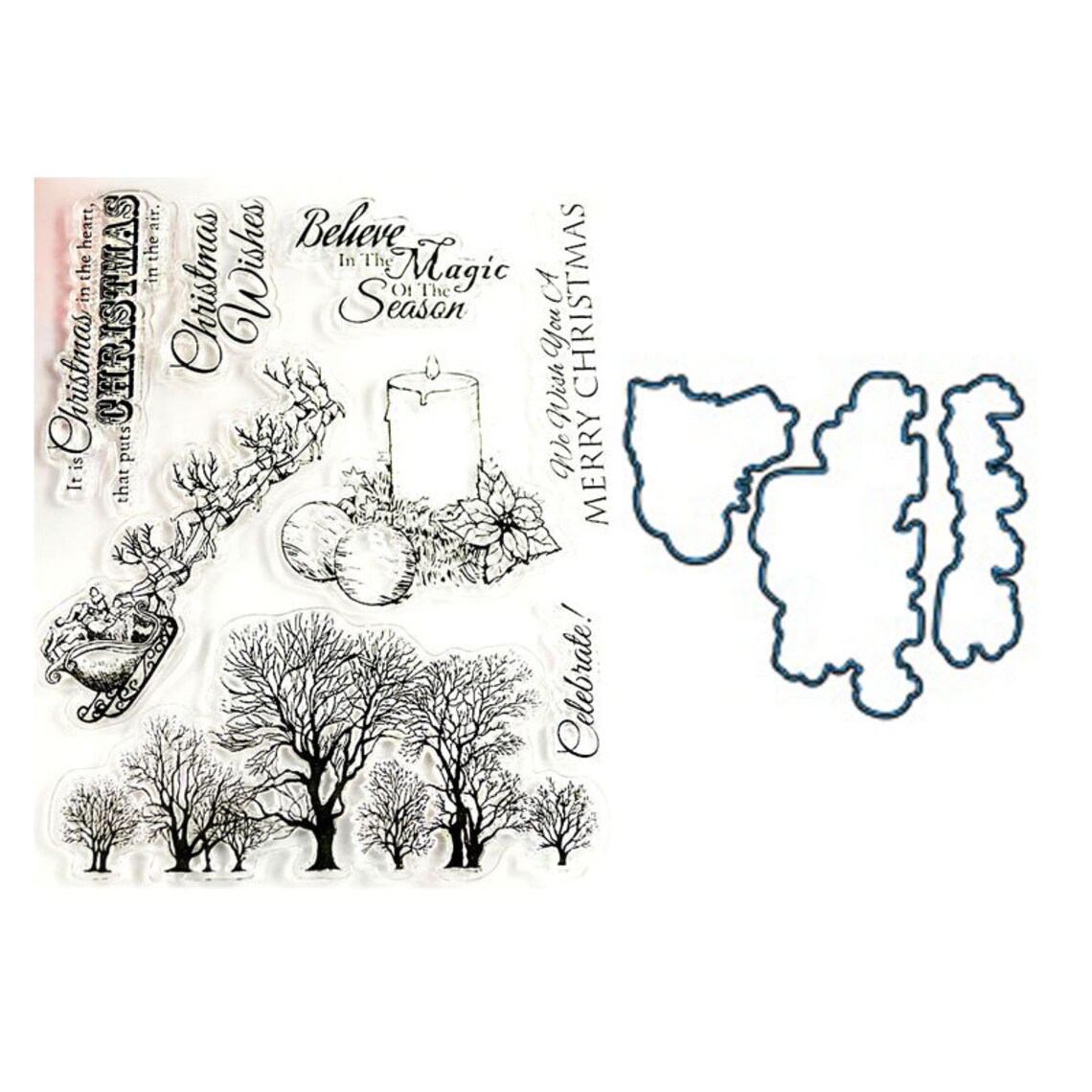 Christmas Tree Transparent Clear Stamp Rubber Stamp and | Etsy