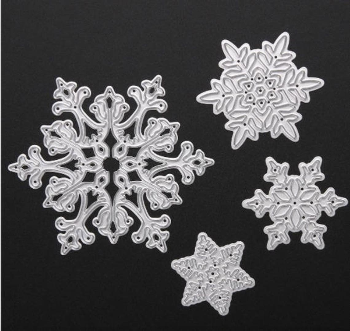4pcs Snowflake Metal Die Cut for DIY Scrapbooking Greeting - Etsy