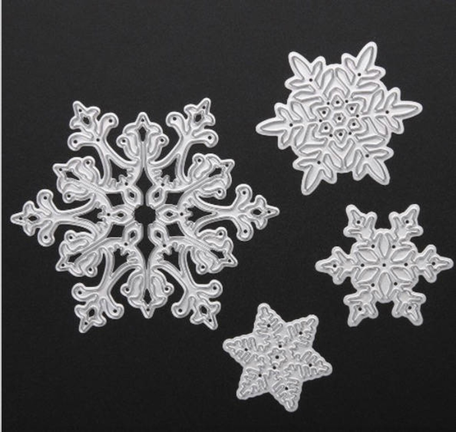 4pcs Snowflake Metal Die Cut for DIY Scrapbooking Greeting Card Making ...