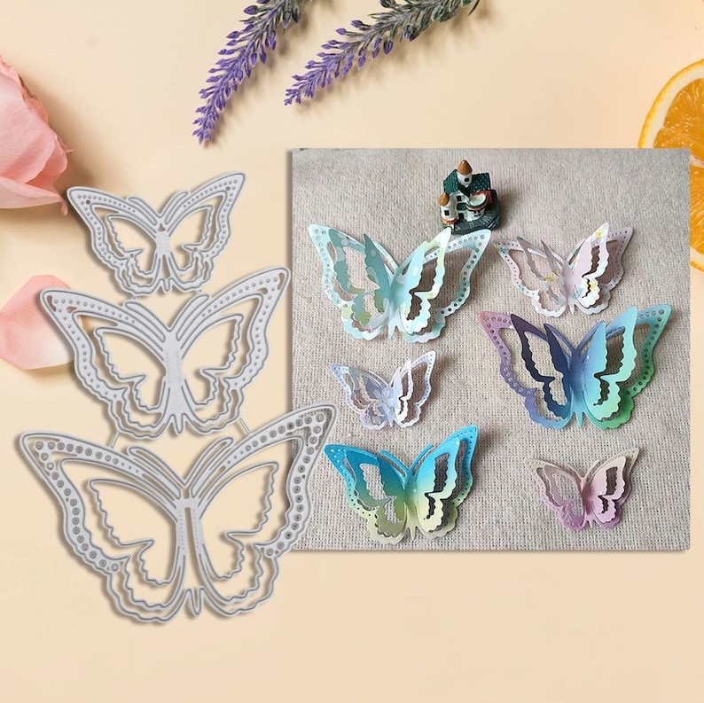 3D Butterfly Metal Die Cut Set, DIY Scrapbooking Stencil - Etsy