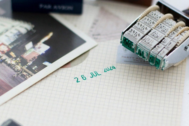 Retro Rolling Wooden Date Stamp/roller Date Stamp/ Retro Heavy - Etsy