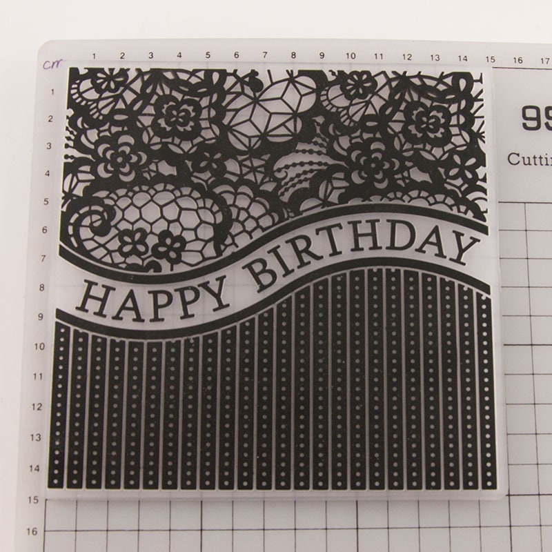 Happy Birthday Background Embossing Folder for Card Making Stationary ...