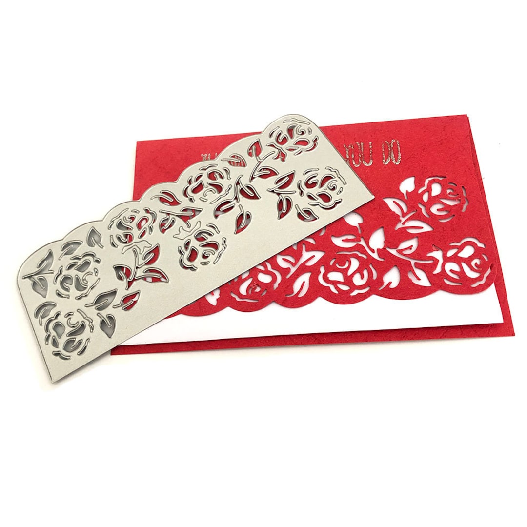 Invitation Card Lace Flower Border Metal Cutting Dies DIY Die Cut ...