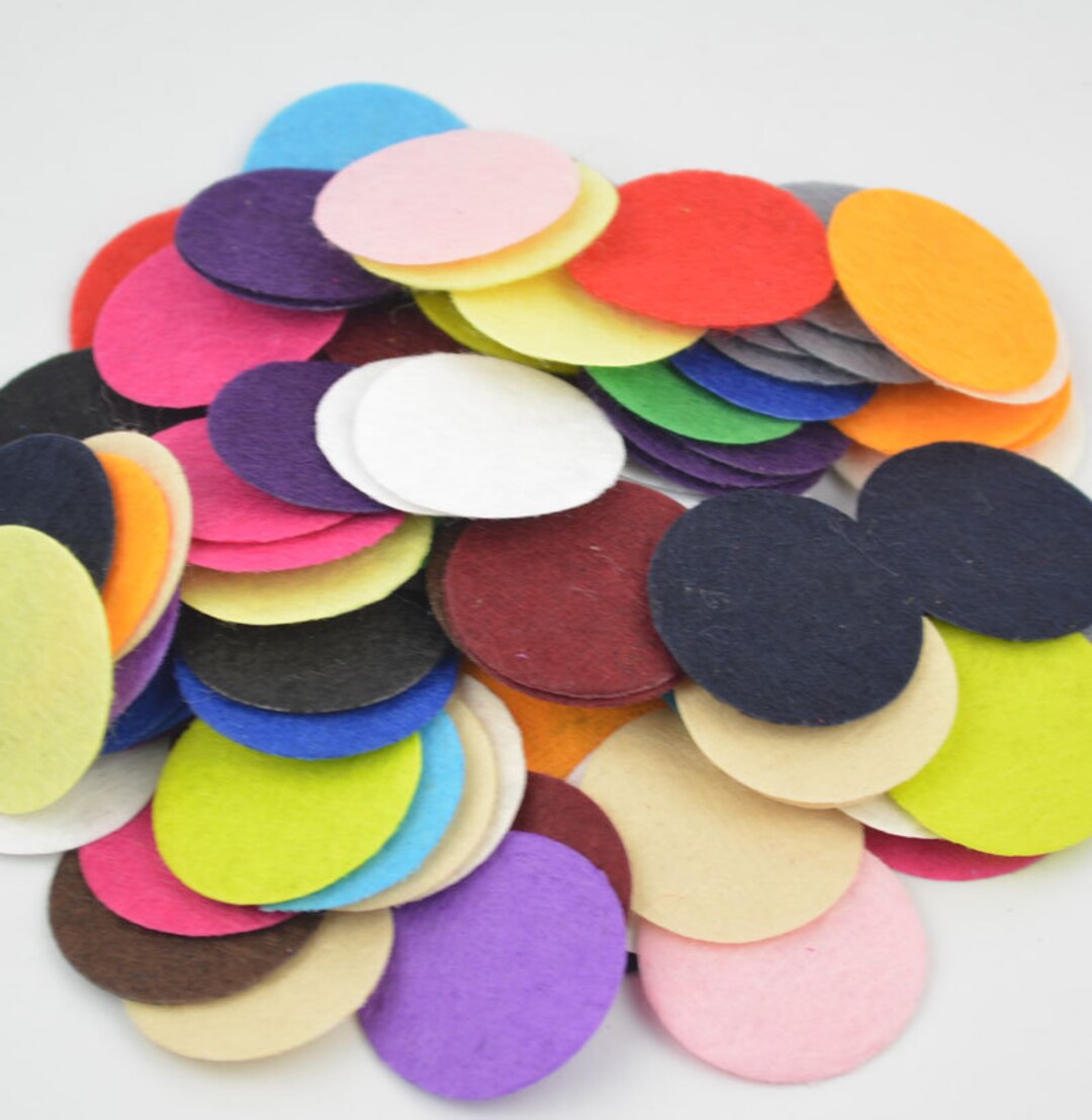 200pcs 4cm 1.6‘‘ Mix Solid Colors Non Woven Fabric Round Felt Wool Felt ...