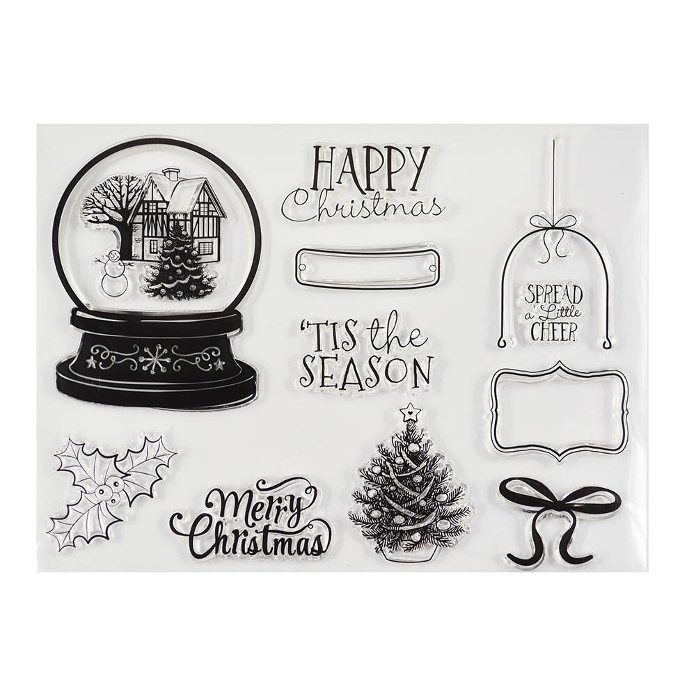 Christmas Crystal Ball Transparent Clear Stamps Rubber Seals | Etsy