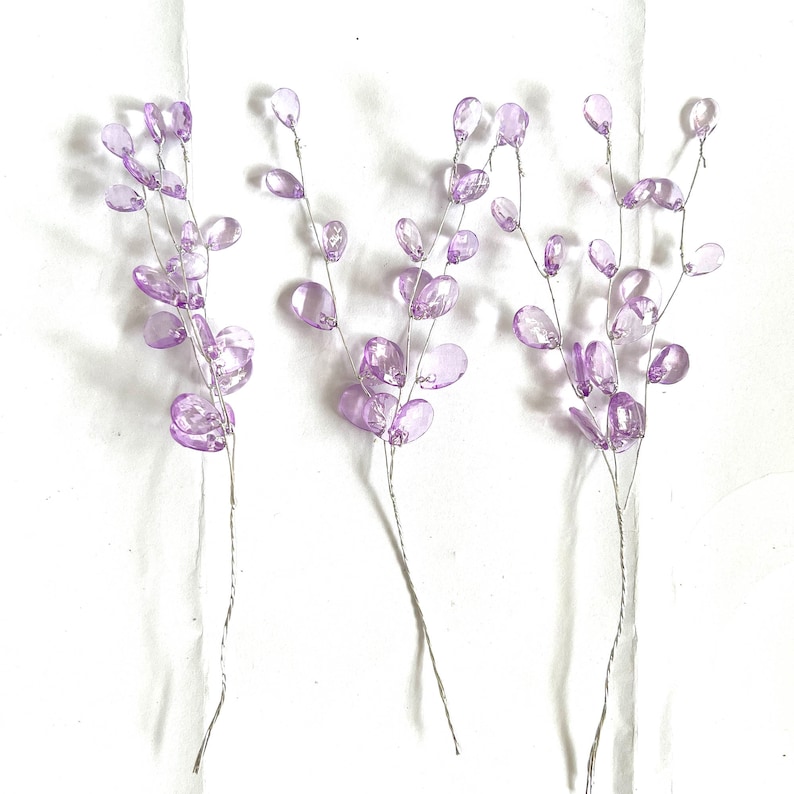 3pcs Crystal Bud Branches/ Artificial Flower Twigs / Acrylic - Etsy