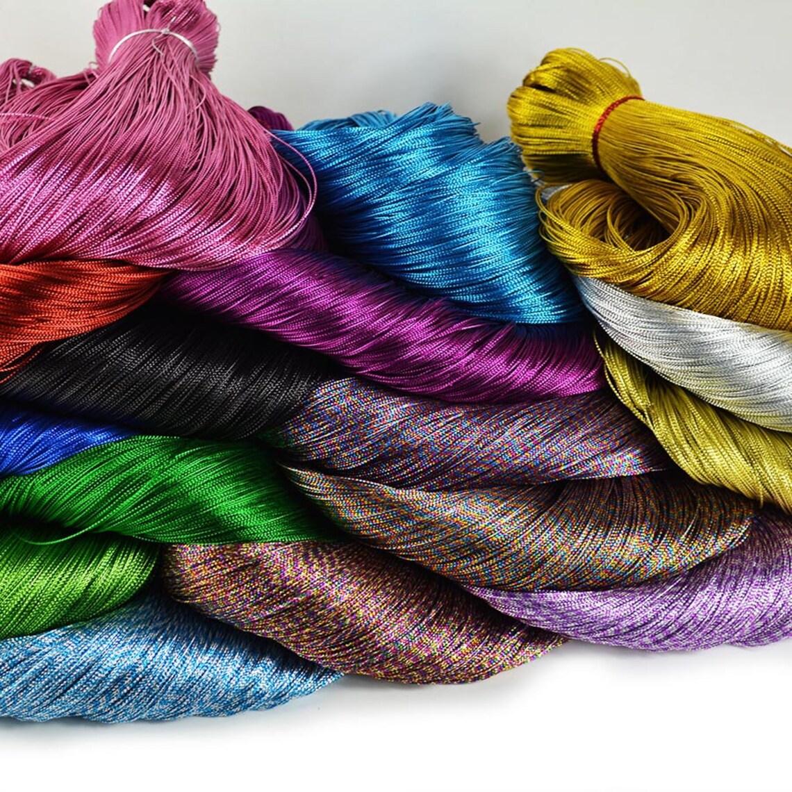 1600yards Mix 16colors Thread Metallic Tinsel String Cord 1mm - Etsy