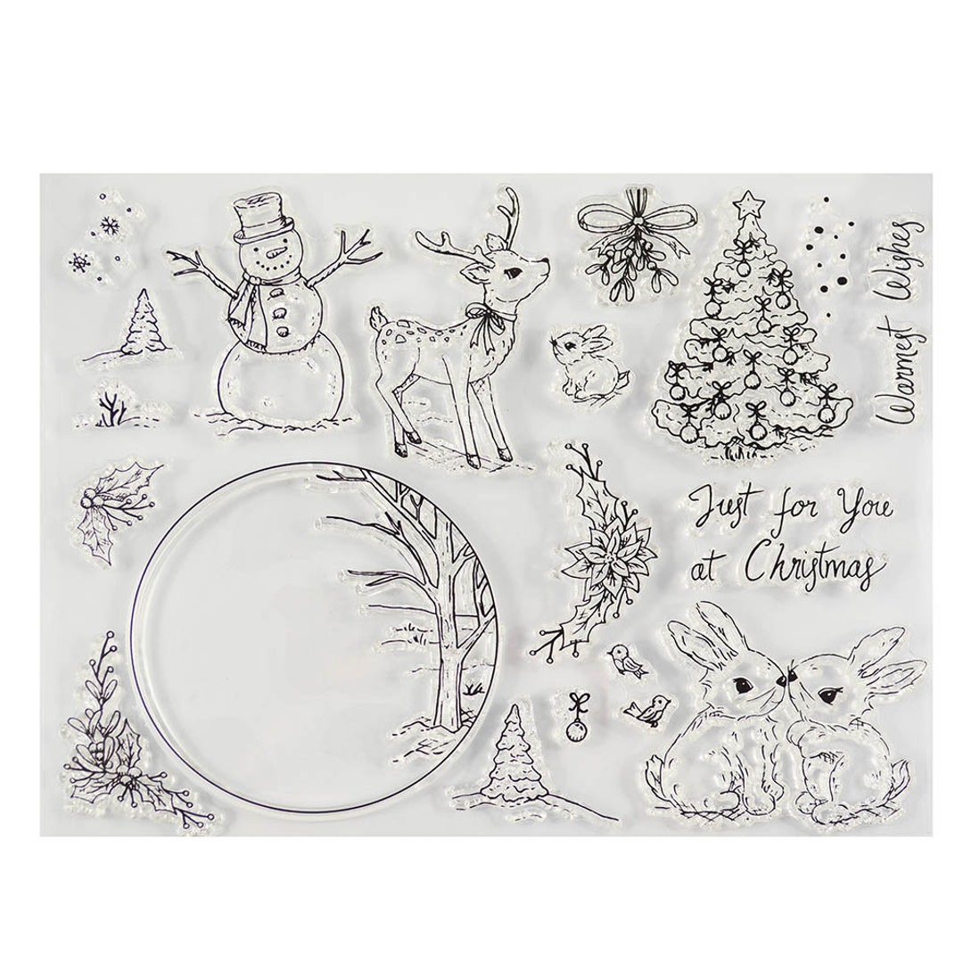 Winter Snowman Transparent Clear Stamps Rubber Seals for DIY ...