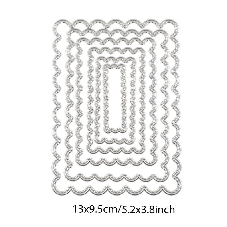 Wave Edge Rectangle Die Cut Set, Stitched Carbon Steel (6pcs) - Etsy