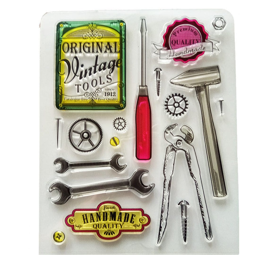Original Vintage Tools Handmade Tools Clear Stamps Rubber Seals for DIY ...