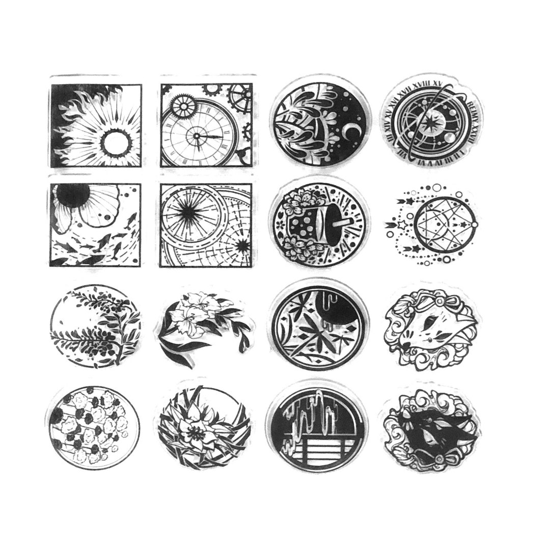 Flower Blocks Transparent Clear Stamp for DIY Scrapbooking Photo Album ...