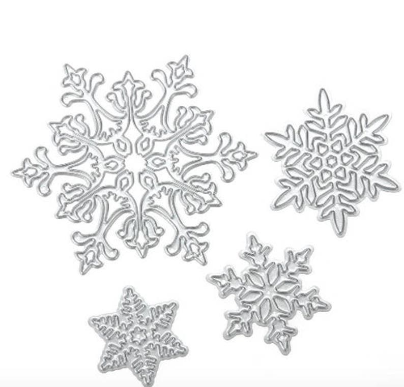 4pcs Snowflake Metal Die Cut for DIY Scrapbooking Greeting - Etsy