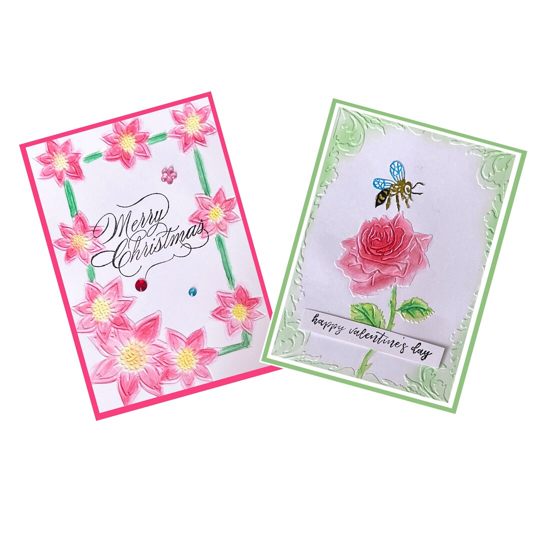 Rose Flower Frame Background Embossing Folder/embossed Folder for Card ...