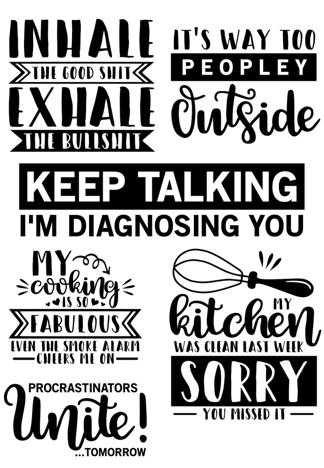 Funny Words Transparent Clear Stamps Rubber Seals for DIY Scrapbooking ...