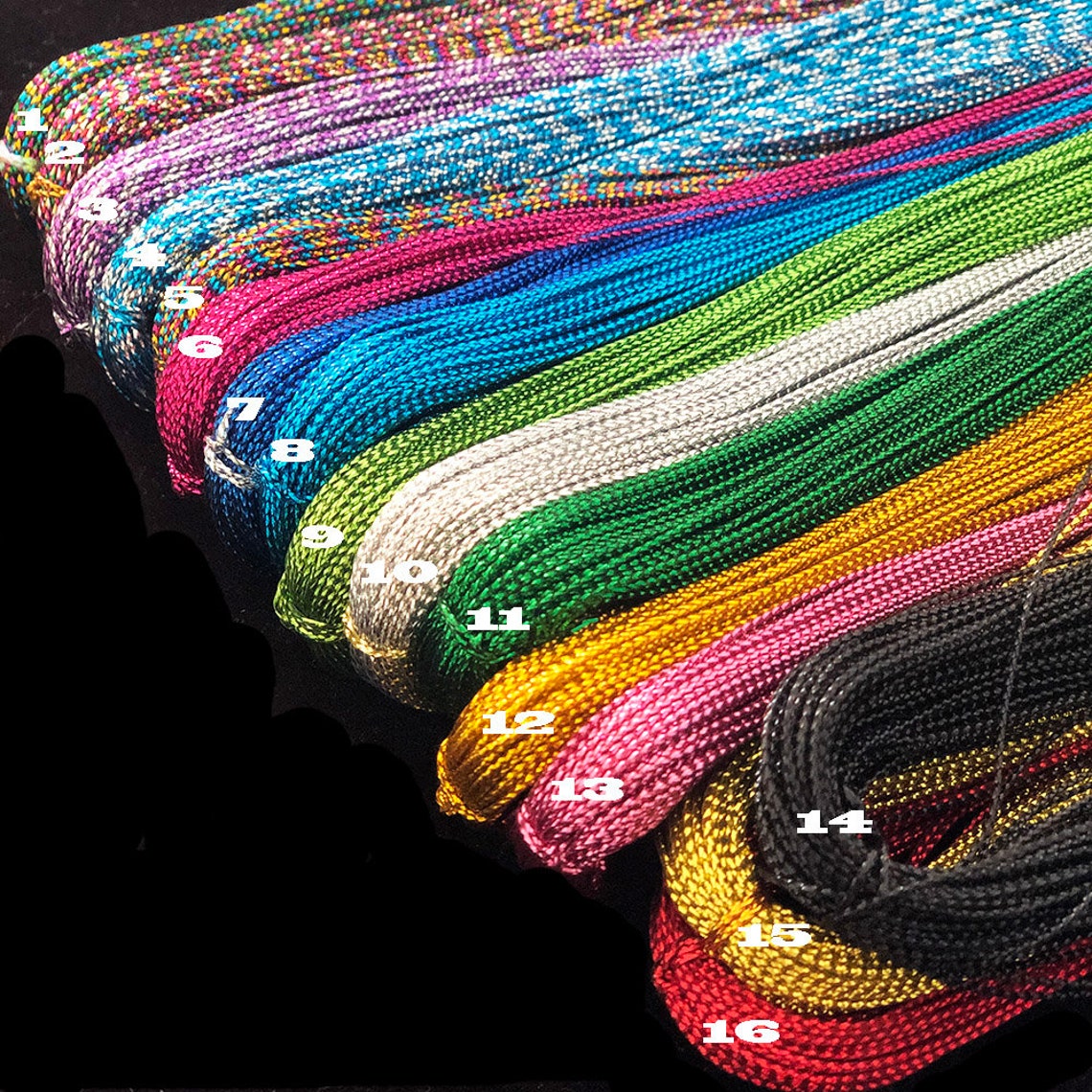 1600yards Mix 16colors Thread Metallic Tinsel String Cord 1mm - Etsy