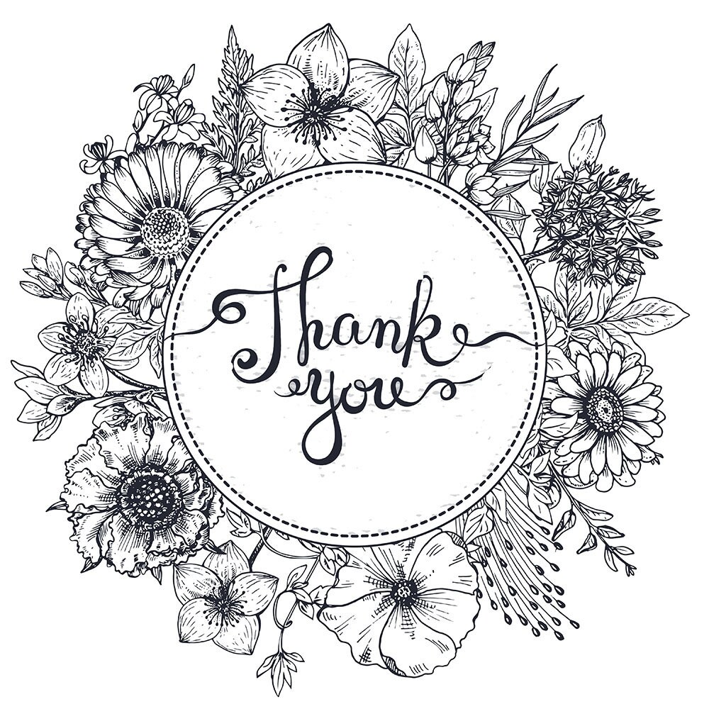 Thank You Flower Wreath Transparent Clear Stamps Rubber Seals | Etsy