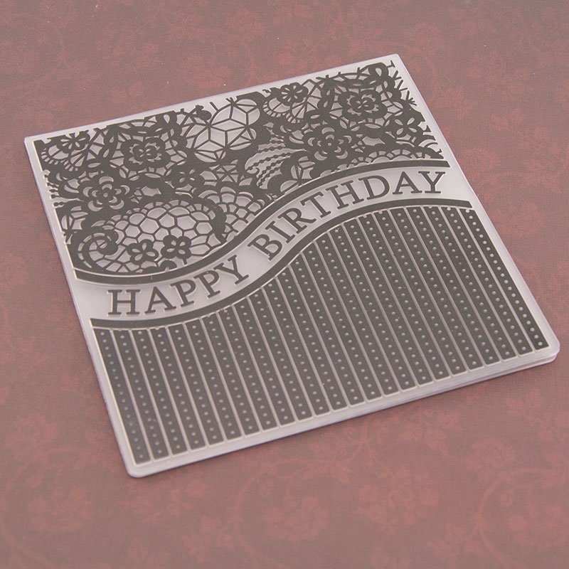 Happy Birthday Background Embossing Folder for Card Making Stationary ...