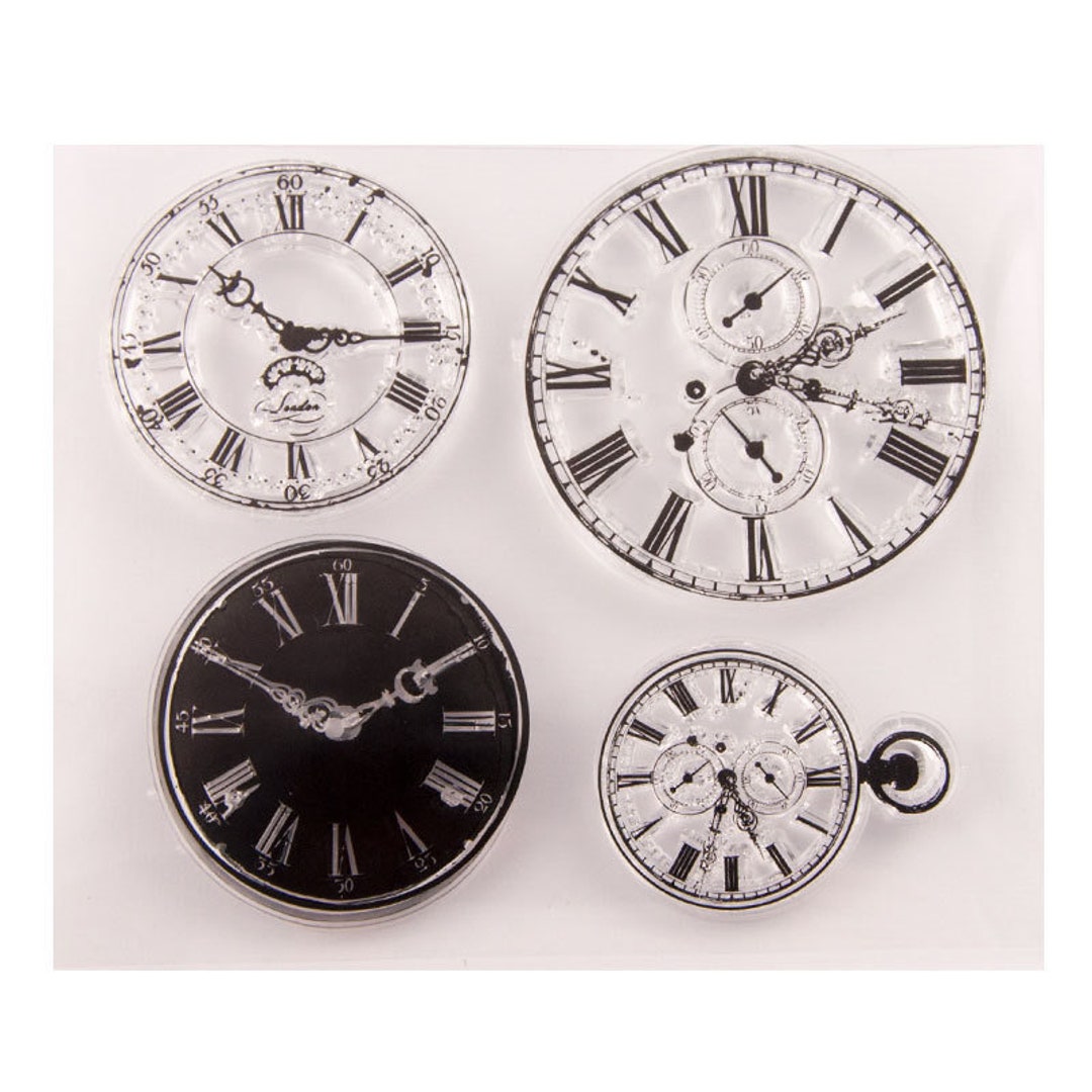 Watches Time Clock Transparent Clear Stamps Rubber Seals for DIY ...