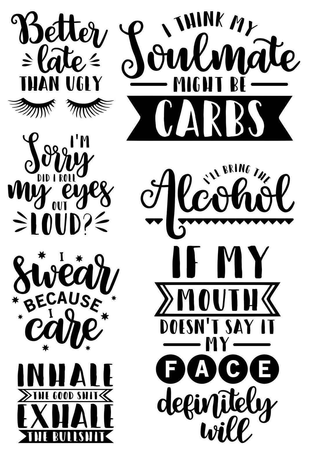 Funny Words Transparent Clear Stamps Rubber Seals for DIY Scrapbooking ...