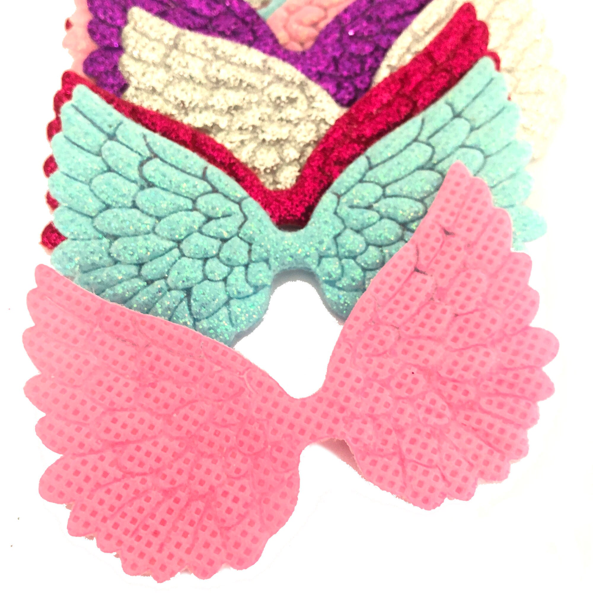 50pcs Mix Colors Glitter Angel Wings Glitter Fabric Wings for - Etsy