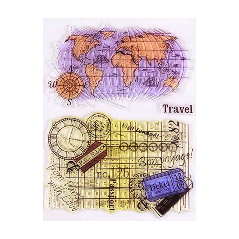 World Map Clear Silicone Stamp for Scrapbooking - Etsy