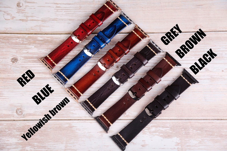 Iwatch Band Leather Apple Watch Band 42mm 38mm Red Leather - Etsy