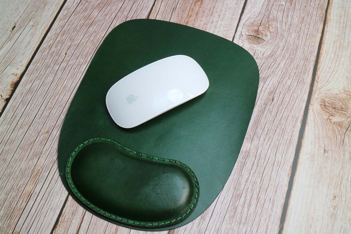 Leather Mouse Pad With Mouse Wrist Rest, Monogram Mousepad ...