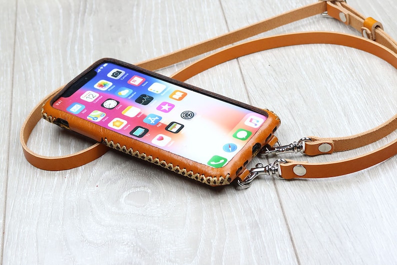 Cross Body Personalized Leather iPhone 16e 15 Pro Max/15 Pro/15 Plus/14 ...