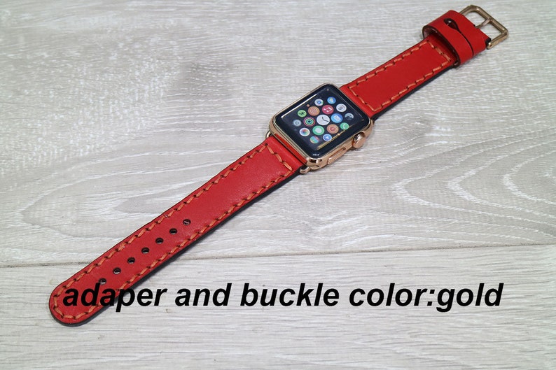 IWatch Band leather apple watch band 42mm 38mm red leather | Etsy