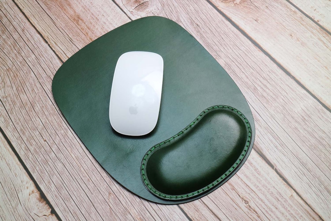 Leather Mouse Pad With Mouse Wrist Rest, Monogram Mousepad ...