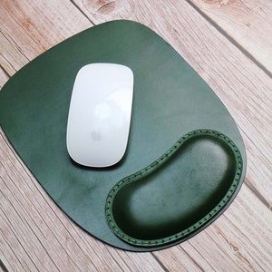 Leather Mouse Pad With Mouse Wrist Rest, Monogram Mousepad ...