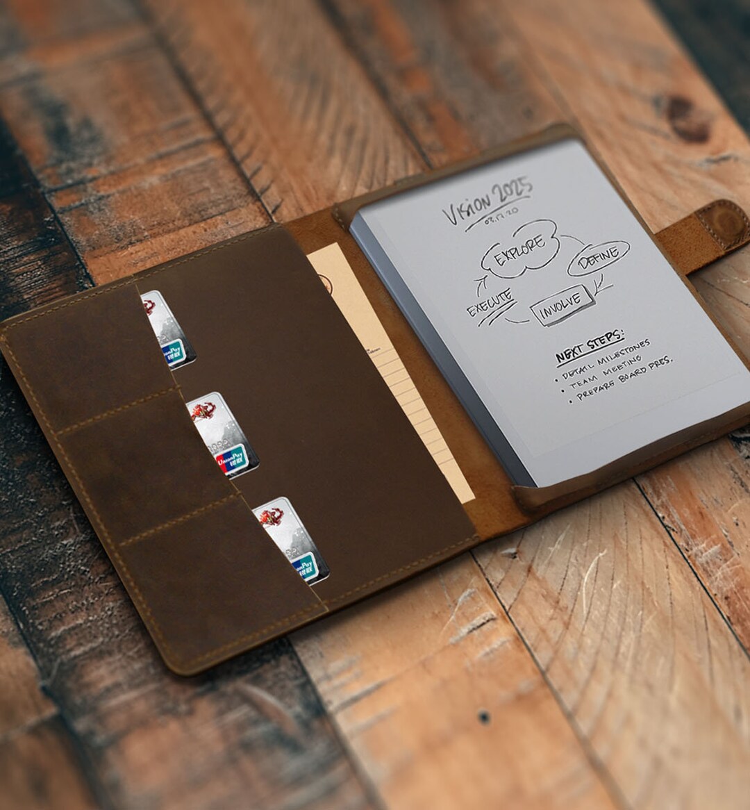 Personalized Leather Remarkable 2 Cover With Pen Pouch Etsy