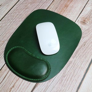 Leather Mouse Pad With Mouse Wrist Rest, Monogram Mousepad ...