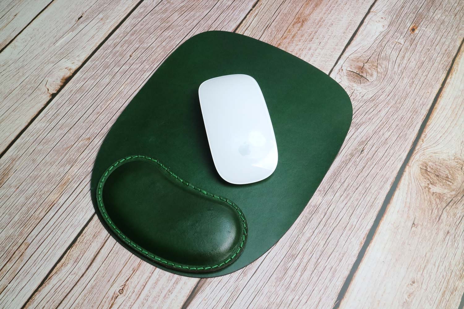 Leather Mouse Pad With Mouse Wrist Rest, Monogram Mousepad ...