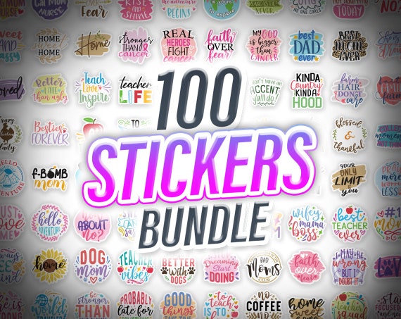 Huge Sticker Bundle PNG 100 Stickers PNG Quotes - Etsy
