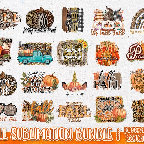 Fall Sublimation Fall Bundle PNG Sublimation Autumn Fall - Etsy