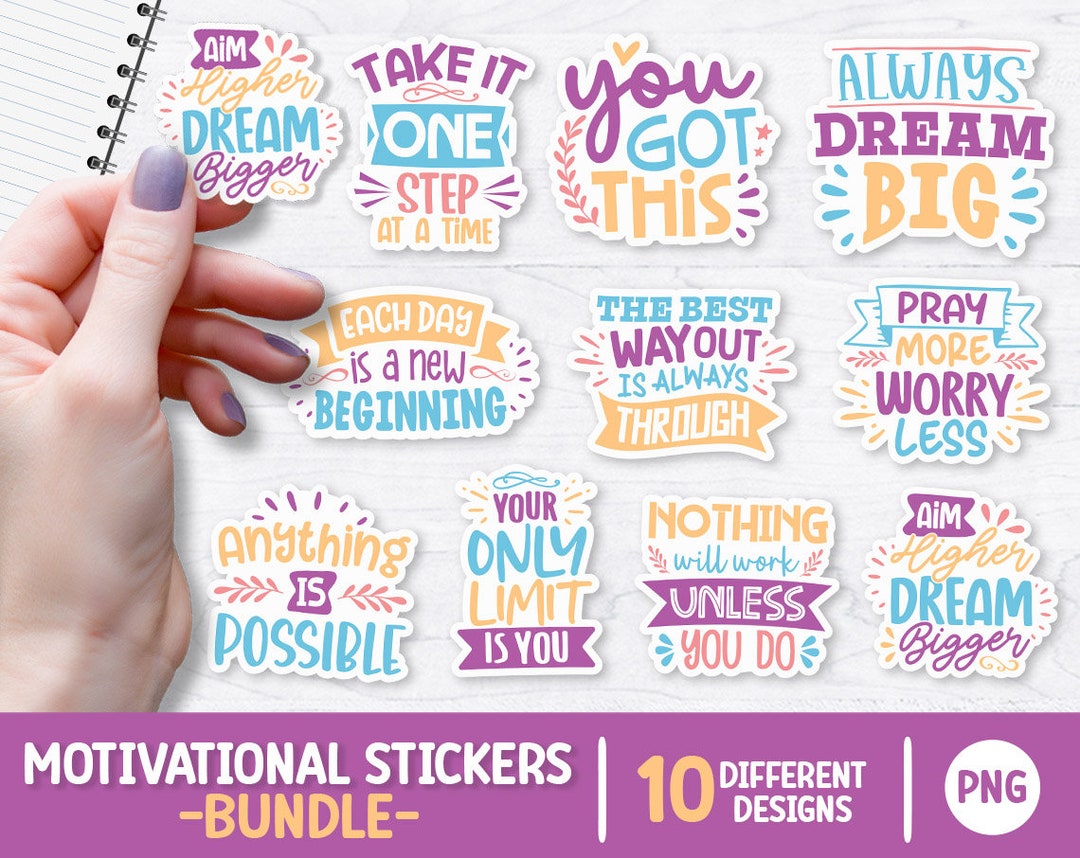 Inspirational Stickers Bundle, Motivational Quotes Stickers - Etsy