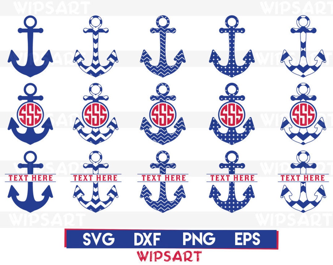 Anchor Pattern Svg, Anchors Monogram Svg, Anchors Monogram Text ...
