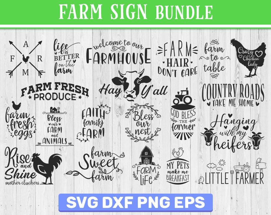 20 Farm Sign Quotes Bundle Quote Sign Svg Farm Quote Png - Etsy